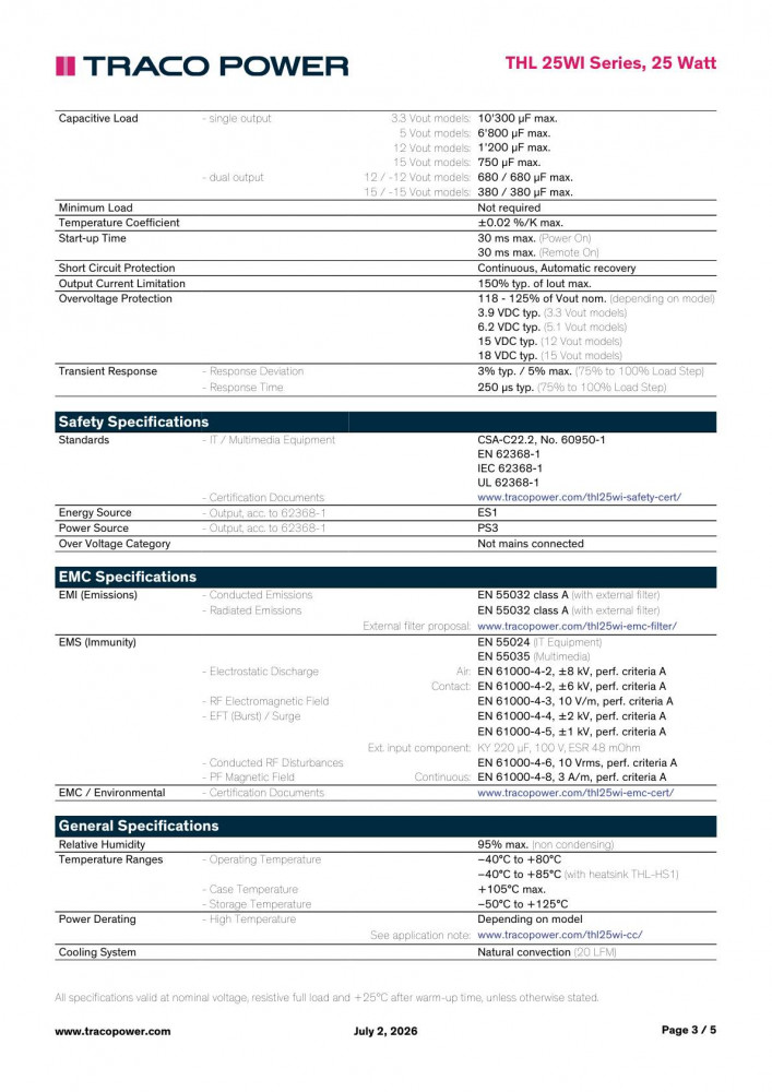 THL 25WI datasheet page 3