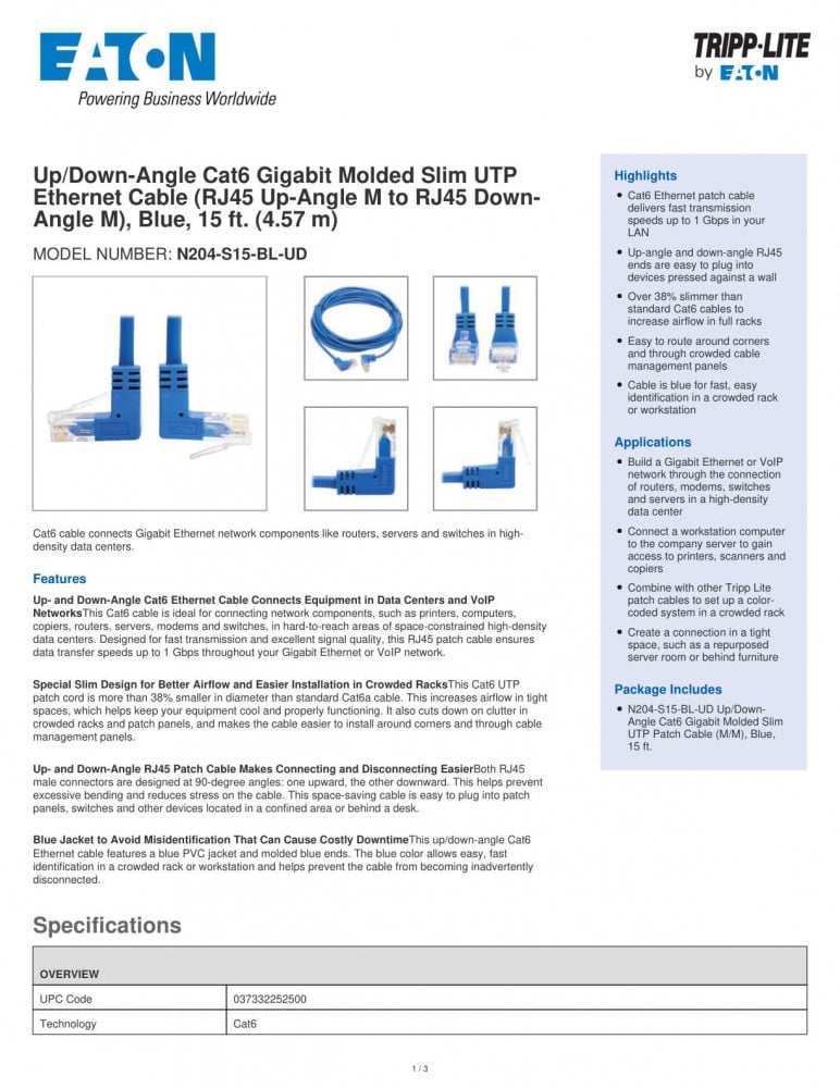 N204-S15-BL-UD technical document page 1