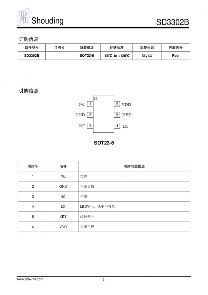 SD3302B datasheet page 2