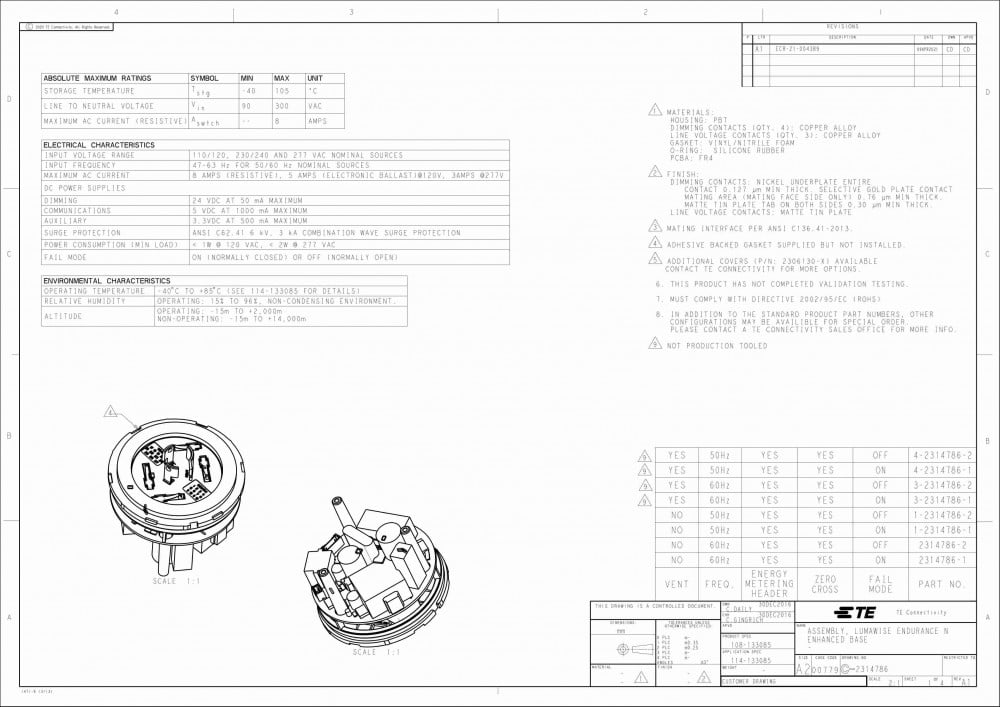 TE Connectivity 2314786-2 drawing page 1
