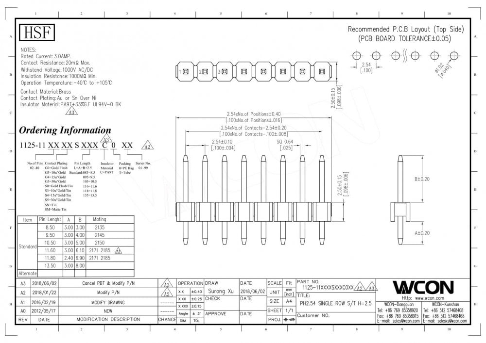 Wcon 1125-1102G0S116C001 technical drawing preview