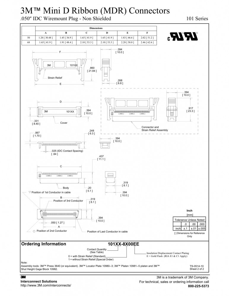 3M 10150-8000EE technical document page 2