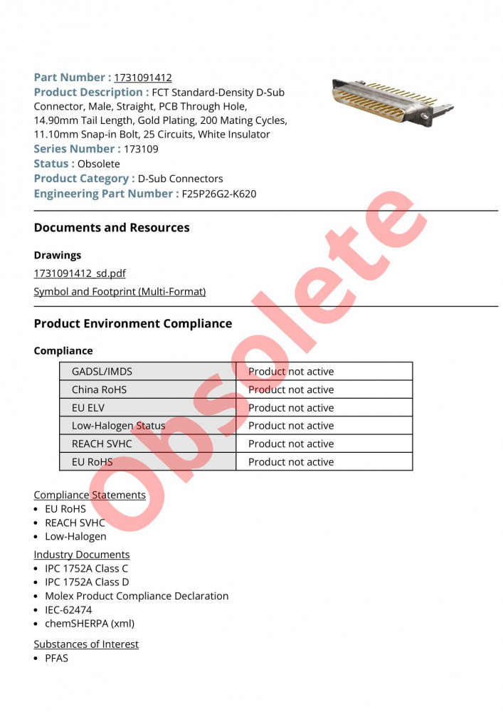 MOLEX 1731091412 technical drawing page 1