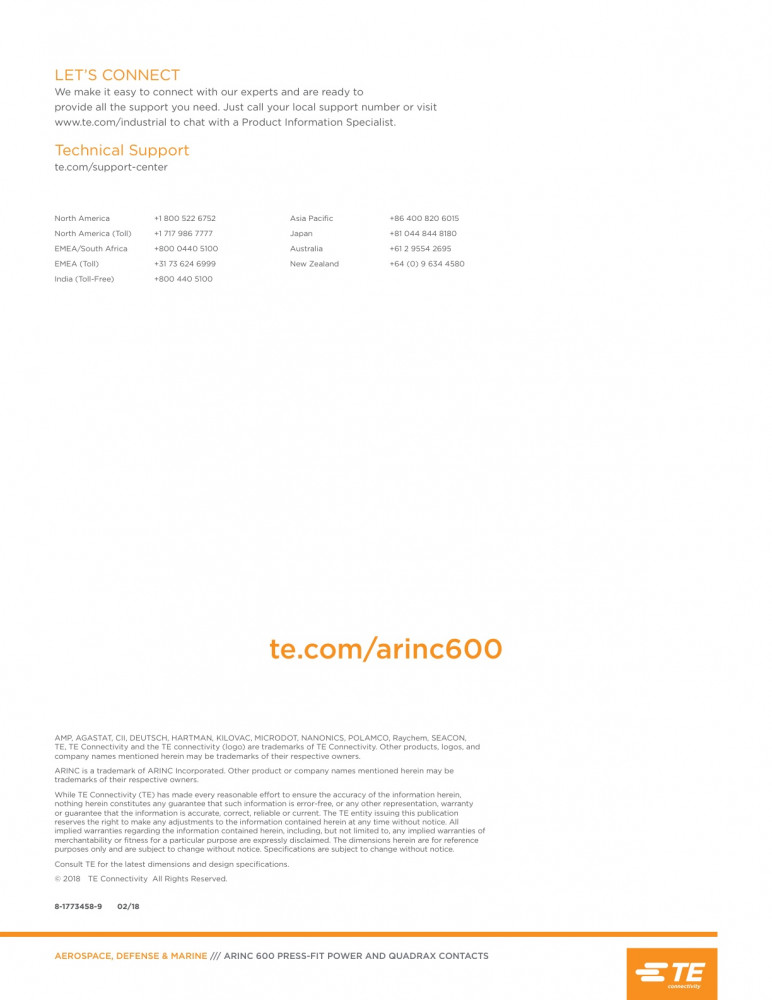 TE Connectivity ARINC 600 brochure page 4