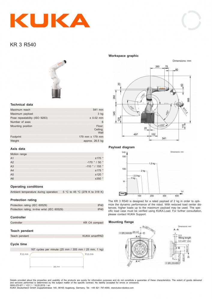 KR 3 R540 technical document page