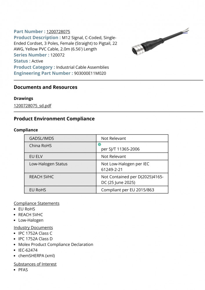 Molex technical drawing preview, page 1