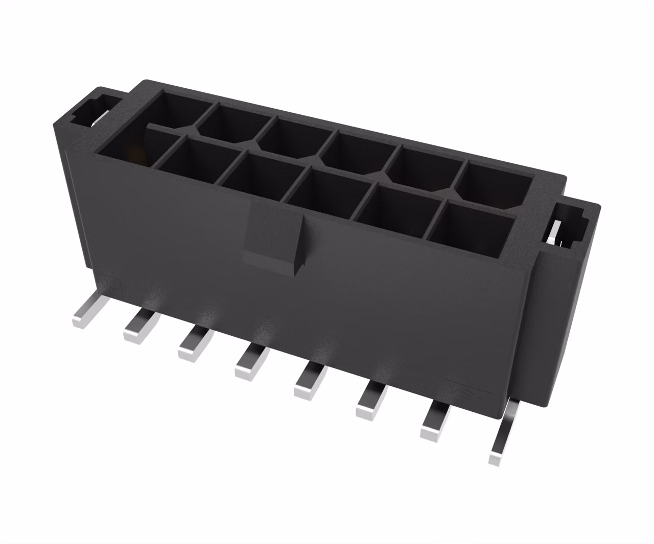 Mini-Fit Max Vertical Header, Dual Row, Surface Mount, 12 Circuits, Matte Tin (Sn) Plating, Black, Glow-Wire Capable, Tape and Reel for sale