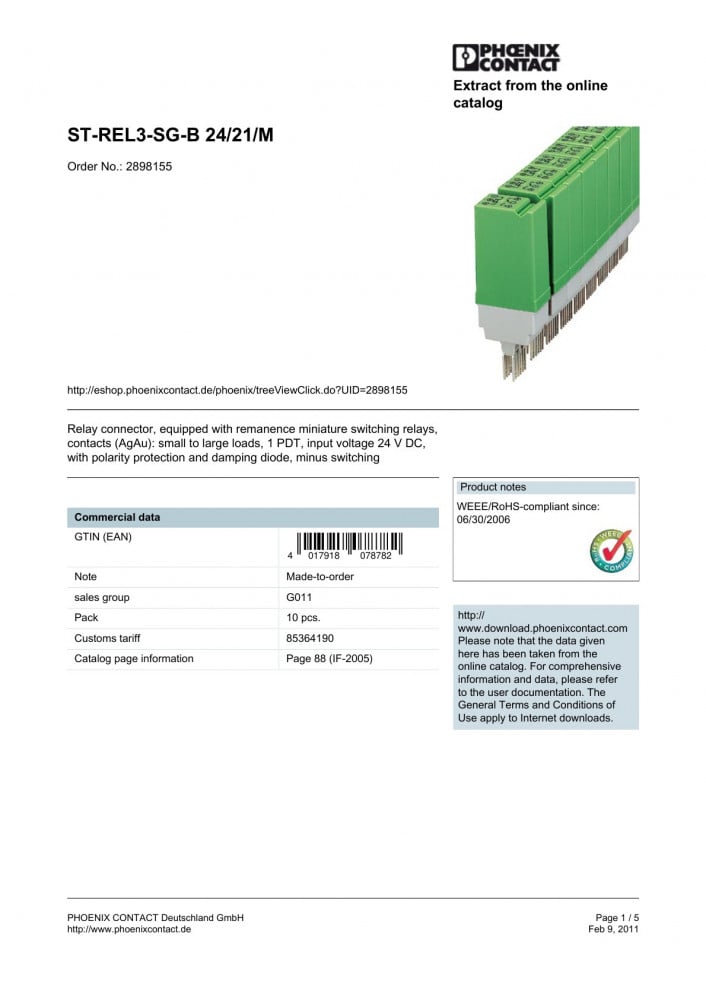 Phoenix Contact 2898155 document page 1