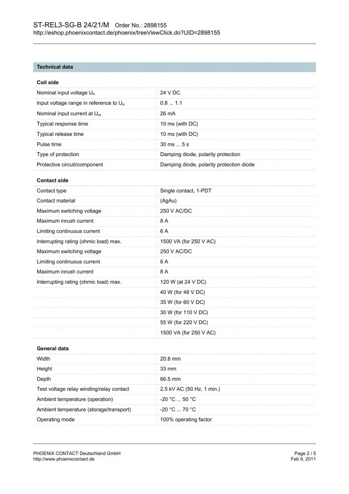 Phoenix Contact 2898155 document page 2