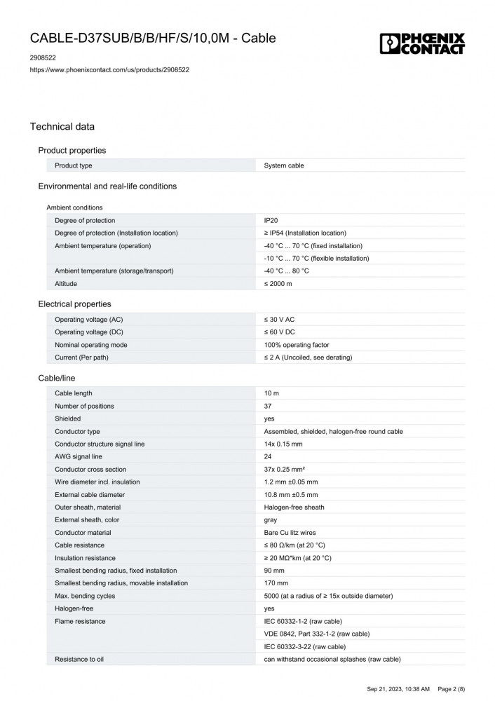 Phoenix Contact 2908522 technical document page 2