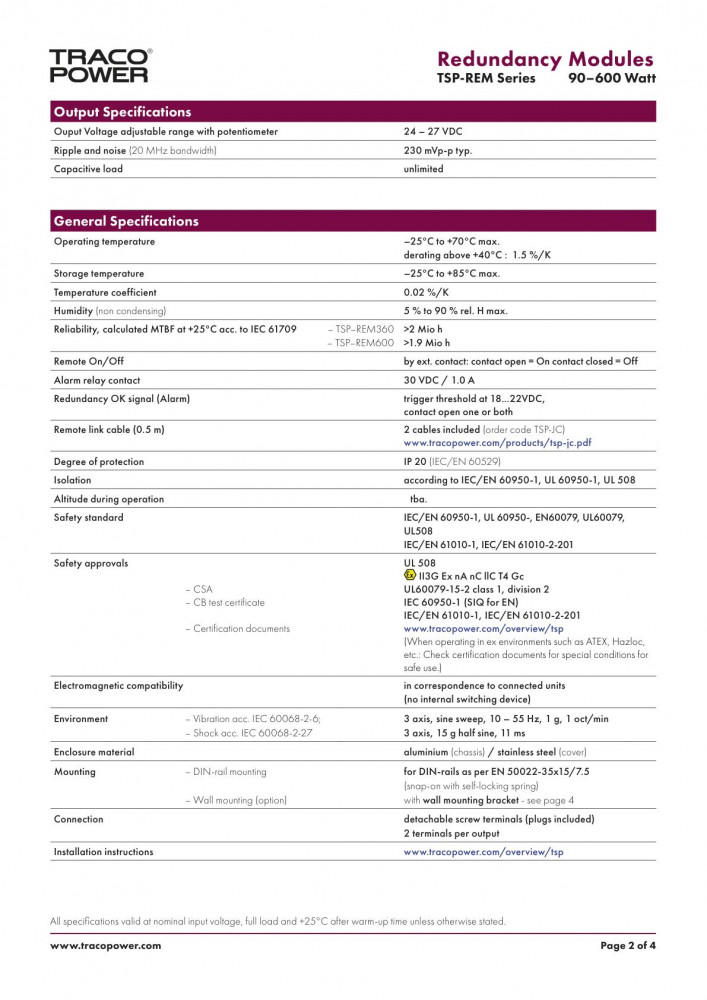 TSP-REM600 technical document page 2
