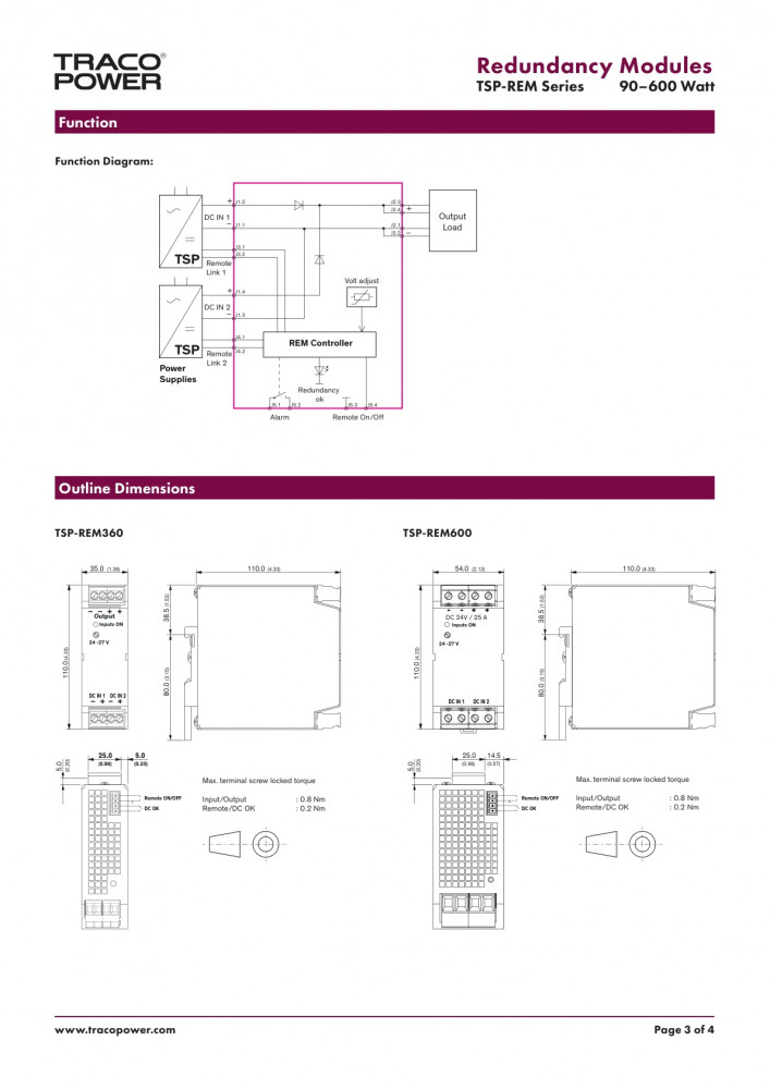 TSP-REM600 technical document page 3