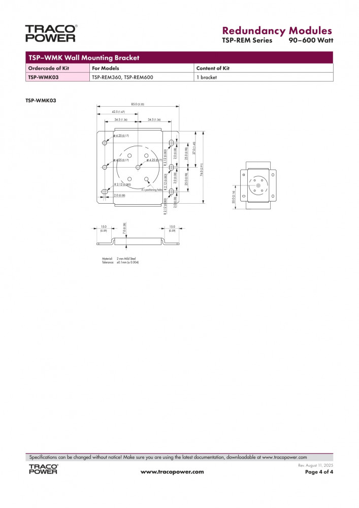 TSP-REM600 technical document page 4