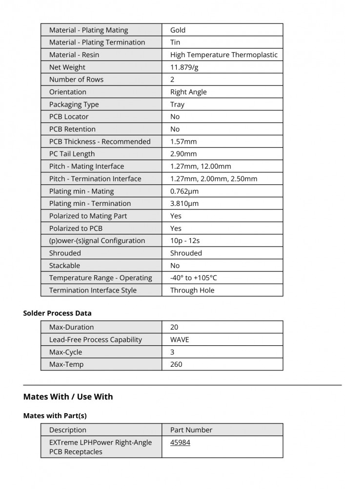 MOLEX 459851113 technical document preview, page 3