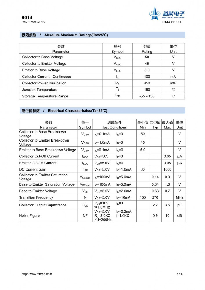 9014-C datasheet page 2