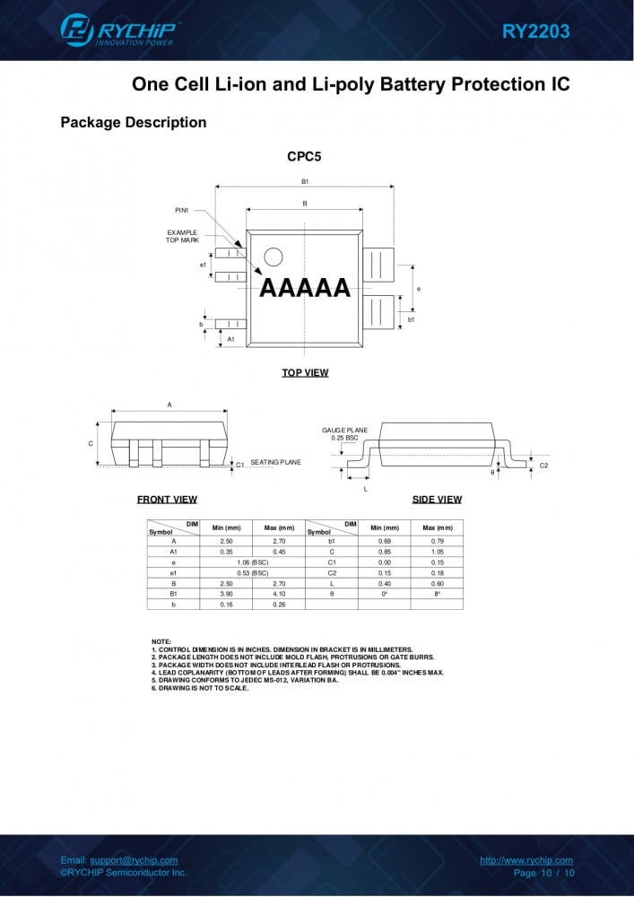RY2203 datasheet page 10