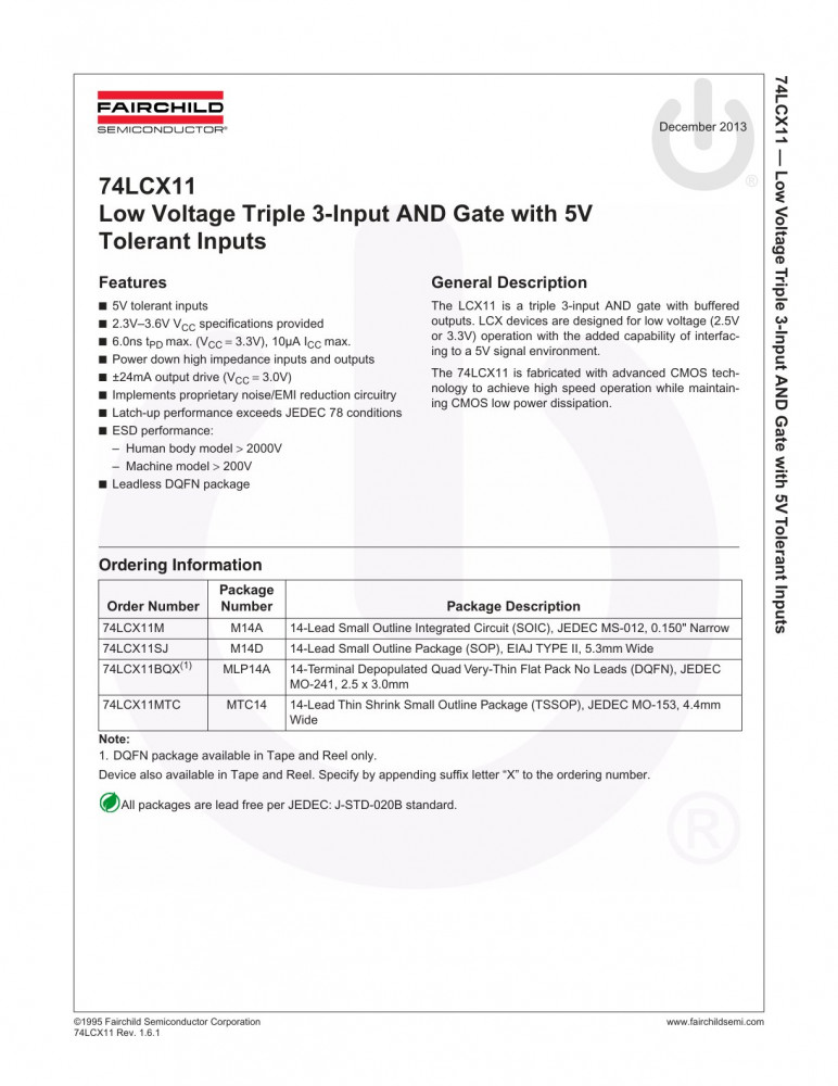 74LCX11 datasheet page 2