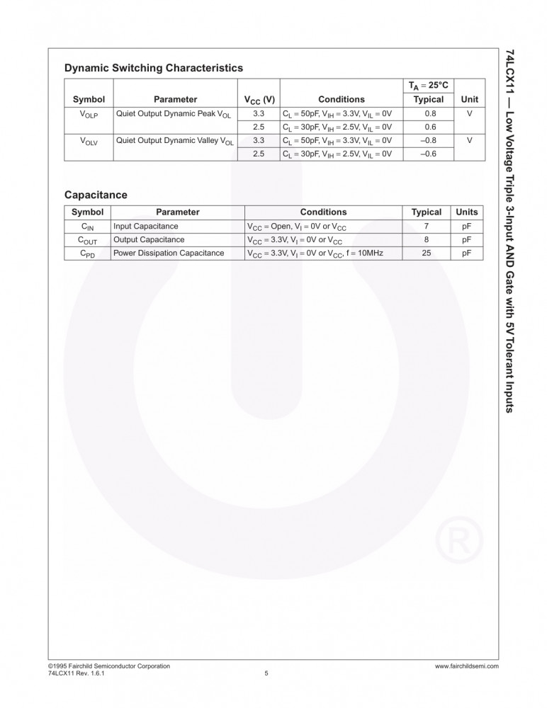 74LCX11 datasheet page 6