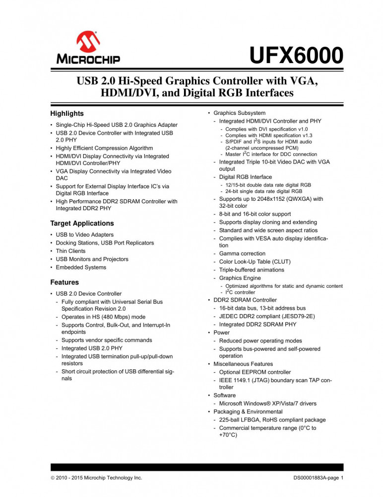 UFX6000 datasheet page 1