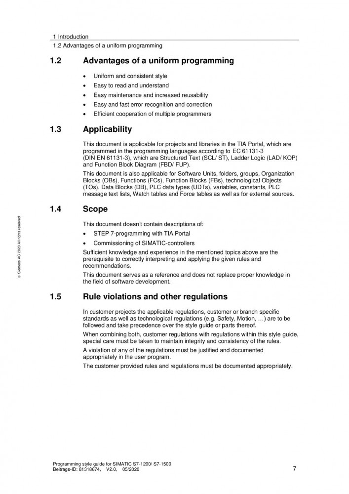 SIEMENS programming style guide page 7