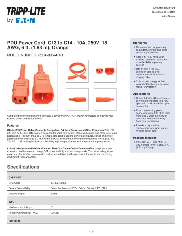 P004-006-AOR technical document page 1