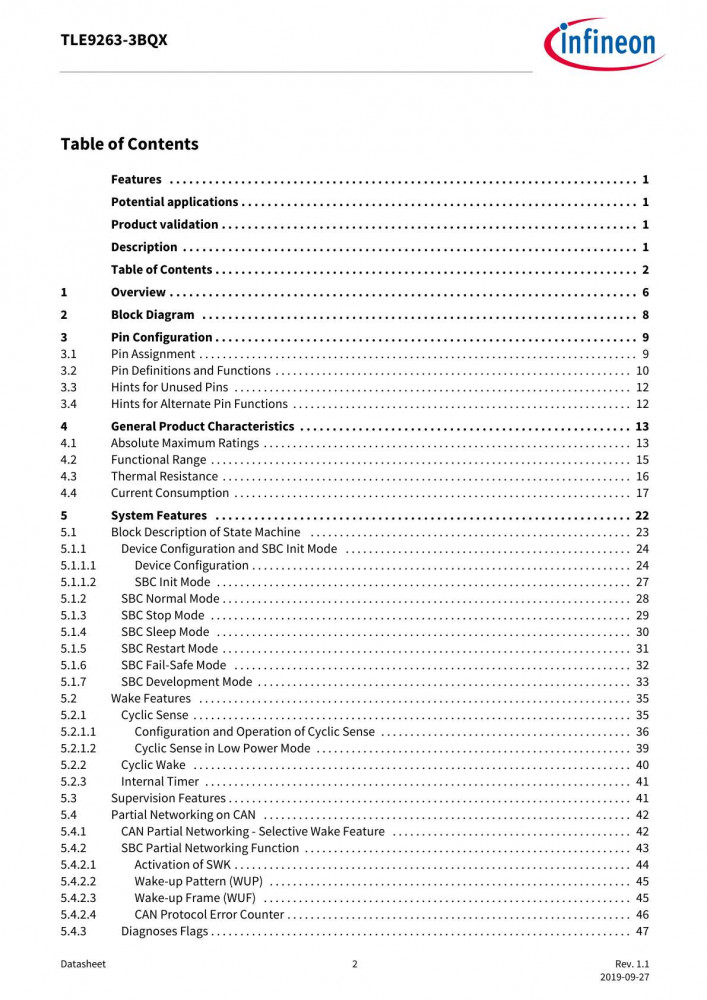 TLE9263-3BQX datasheet page 2