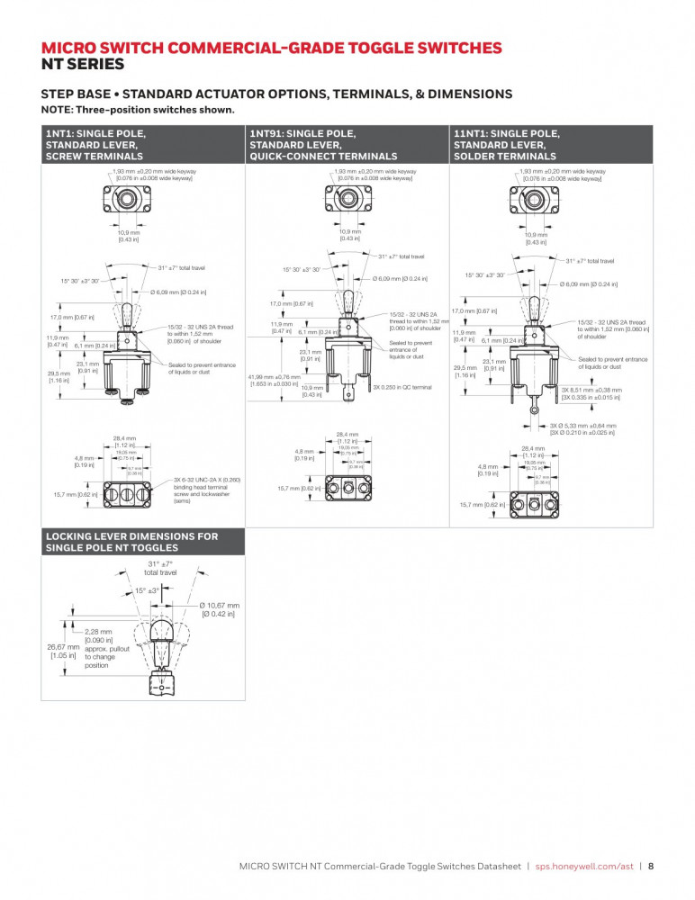 Honeywell NT Series technical document page 8