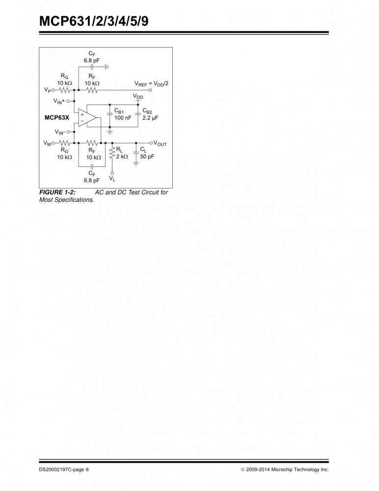 MCP631 datasheet preview, page 6