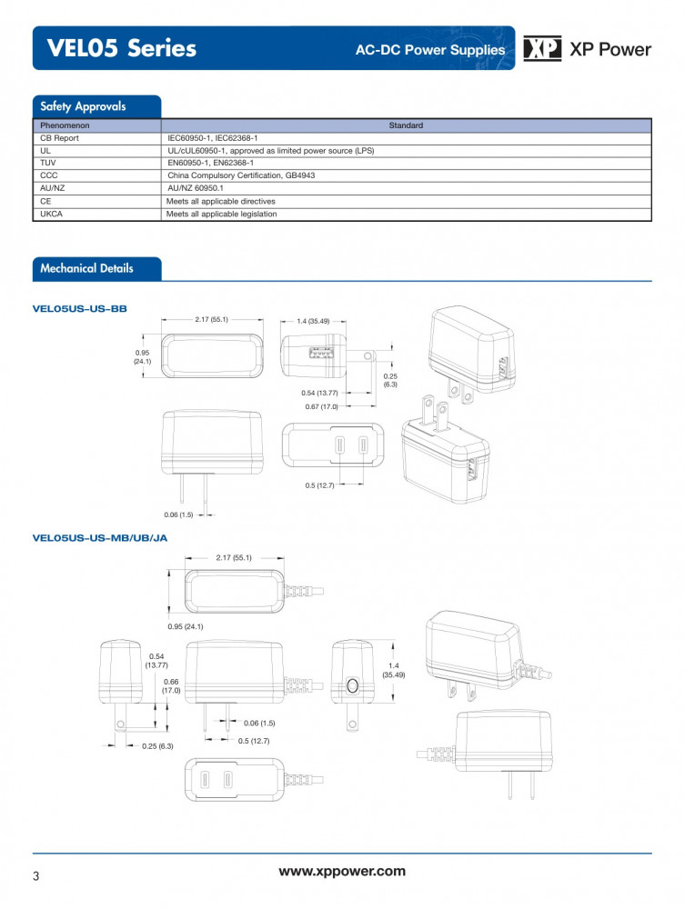 VEL05 series datasheet page 3