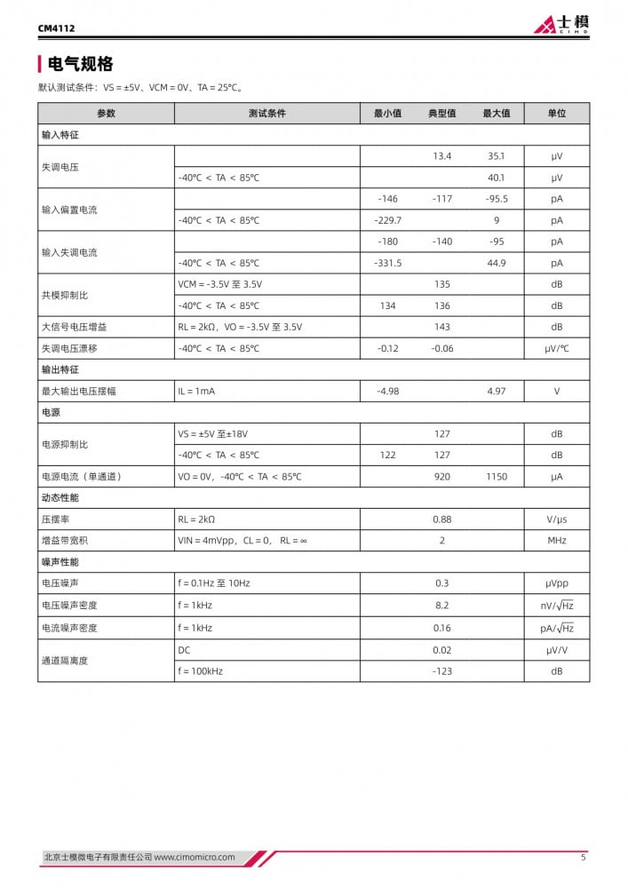 CM4112 datasheet page 5