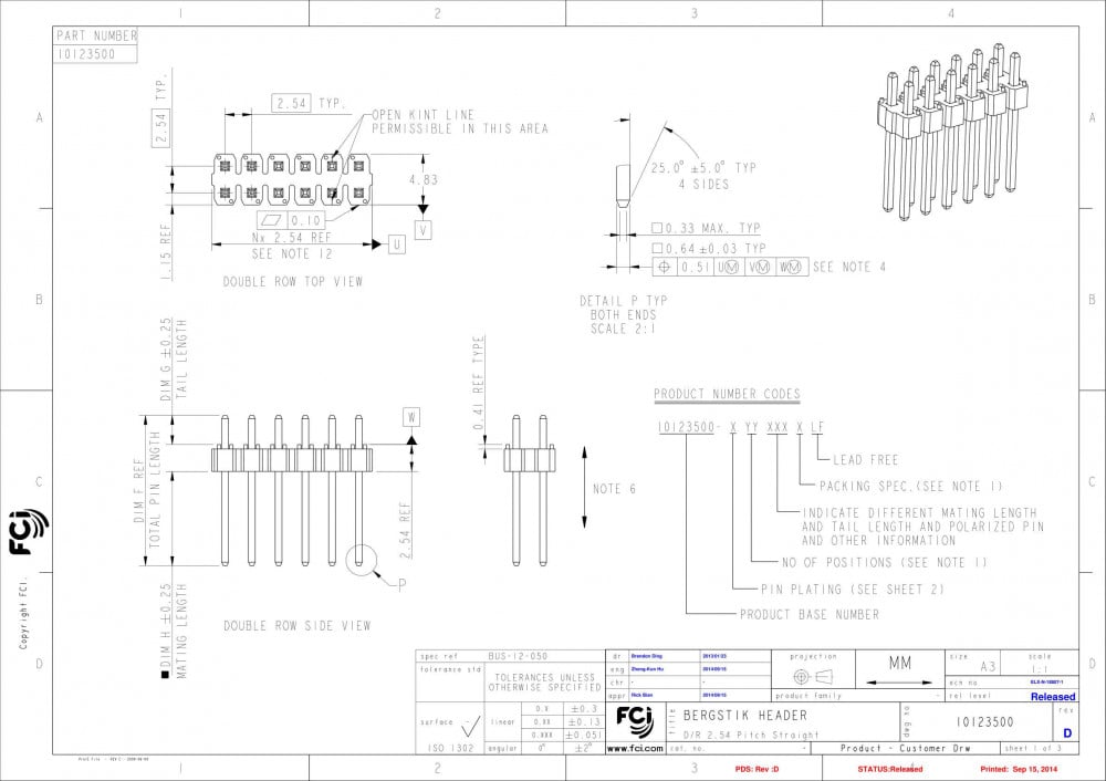 Amphenol 10123500 drawing page 1