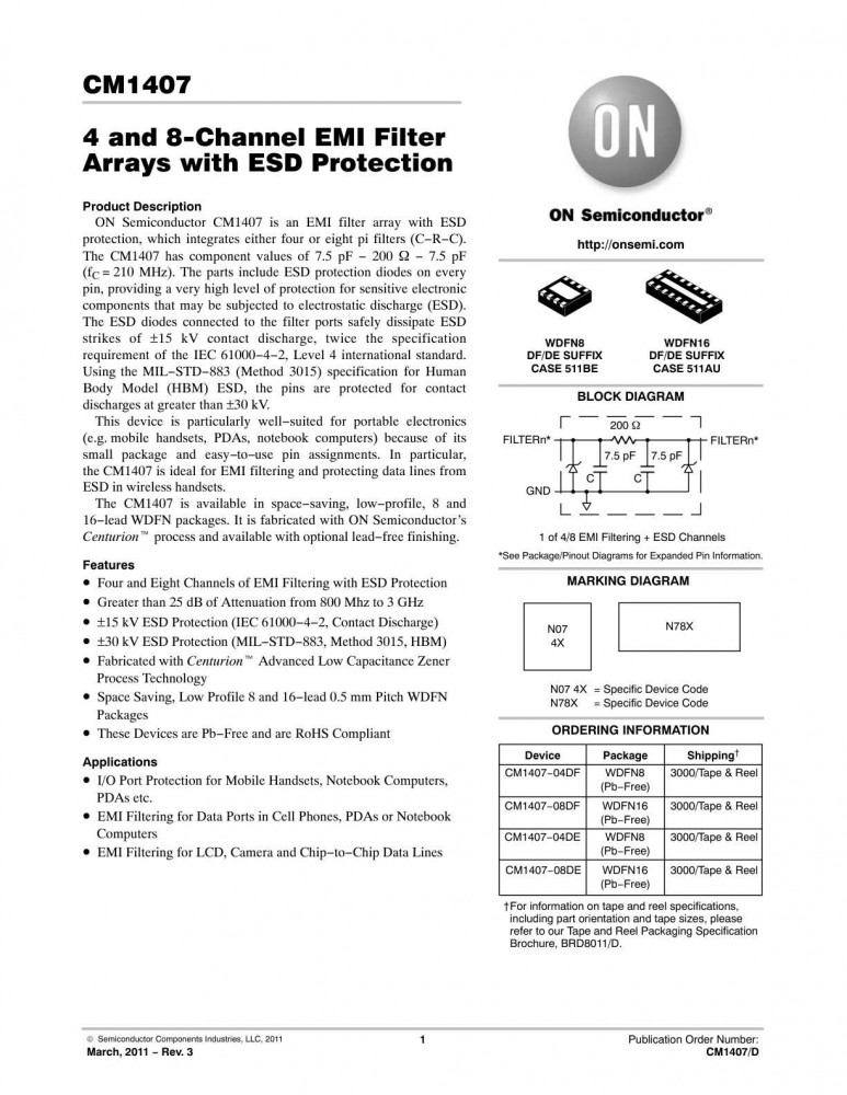CM1407 datasheet page 1