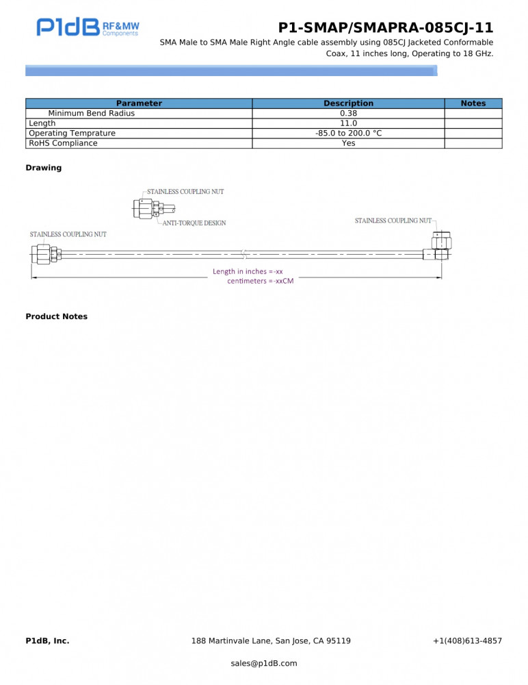 P1-SMAP/SMAPRA-085CJ-11 product documentation image, page 2