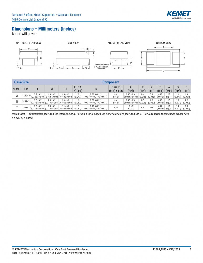 KEMET T490 datasheet page 5