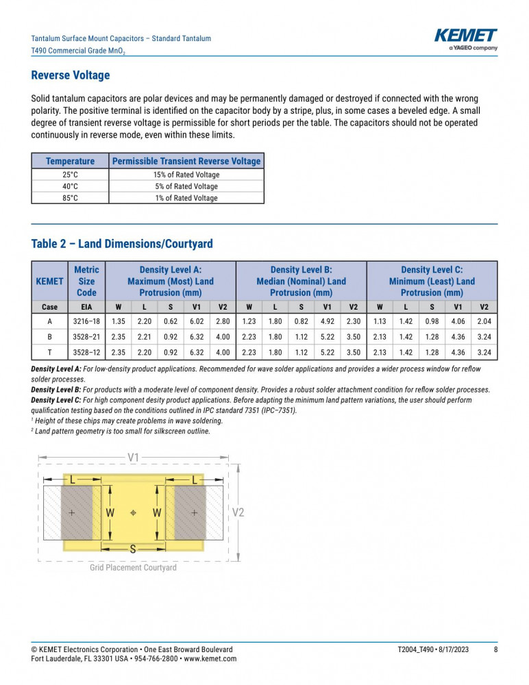 KEMET T490 datasheet page 8
