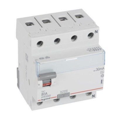 RCCB TX³ - 4P 400V~ 80A Type A - 30mA sensitivity - DIN rail mounting - IP20 protection for sale