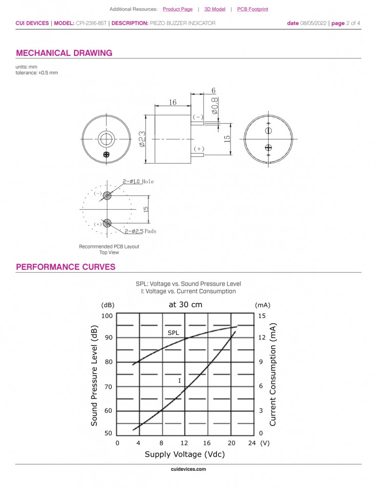 CPI-2316-85T technical document page 2