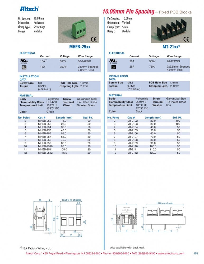 Altech MT-2105 datasheet reference page