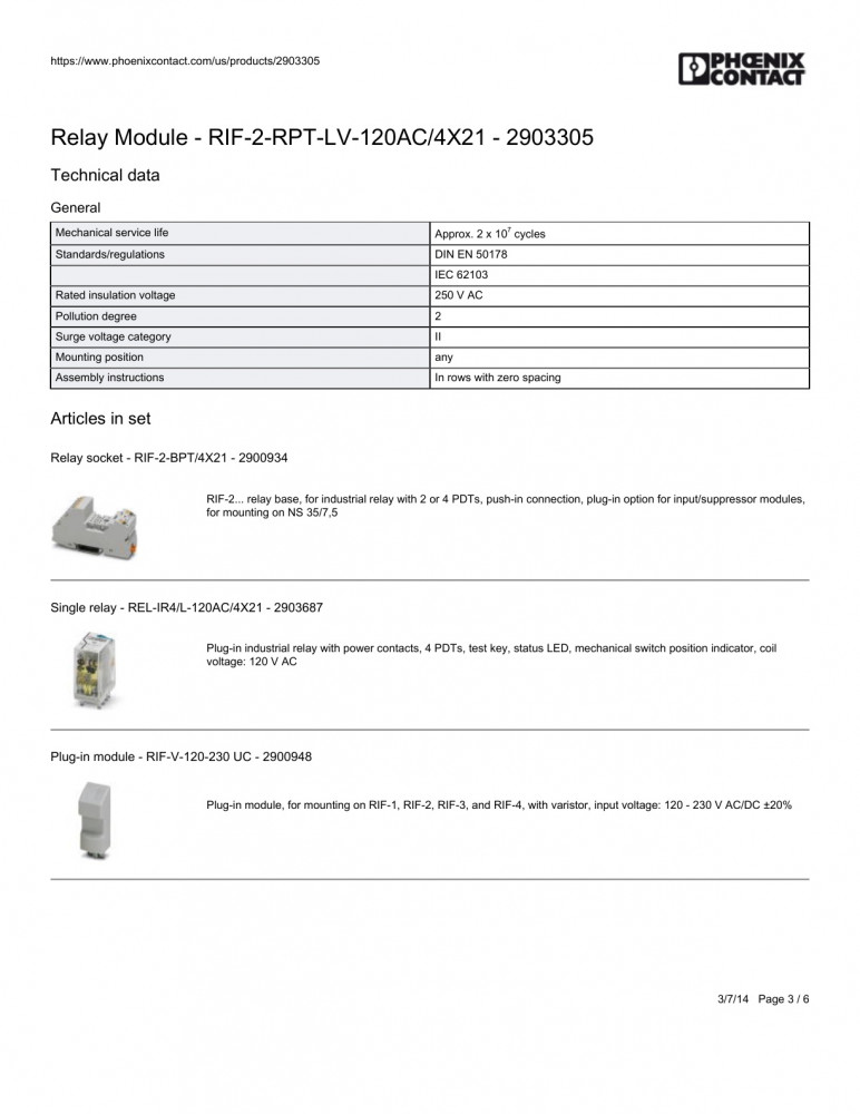 Phoenix Contact 2903305 technical document page 3