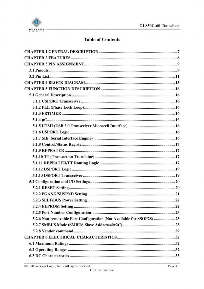 GL850G-HHY60 datasheet page 4