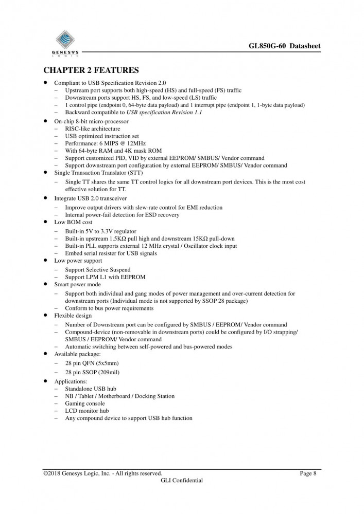 GL850G-HHY60 datasheet page 8