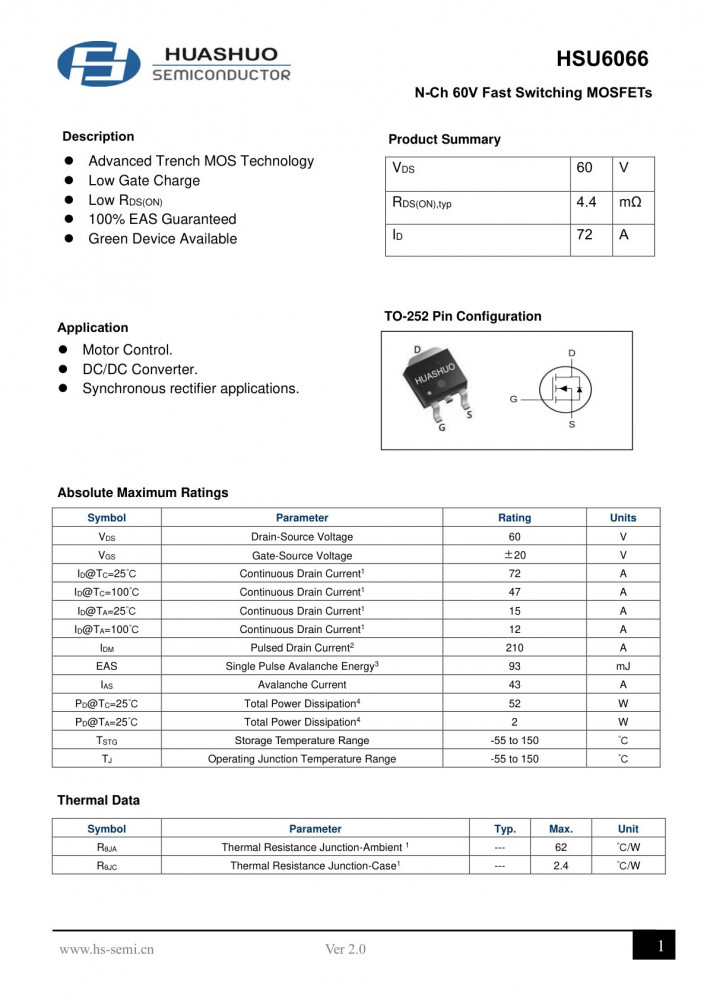 HSU6066 datasheet page 1