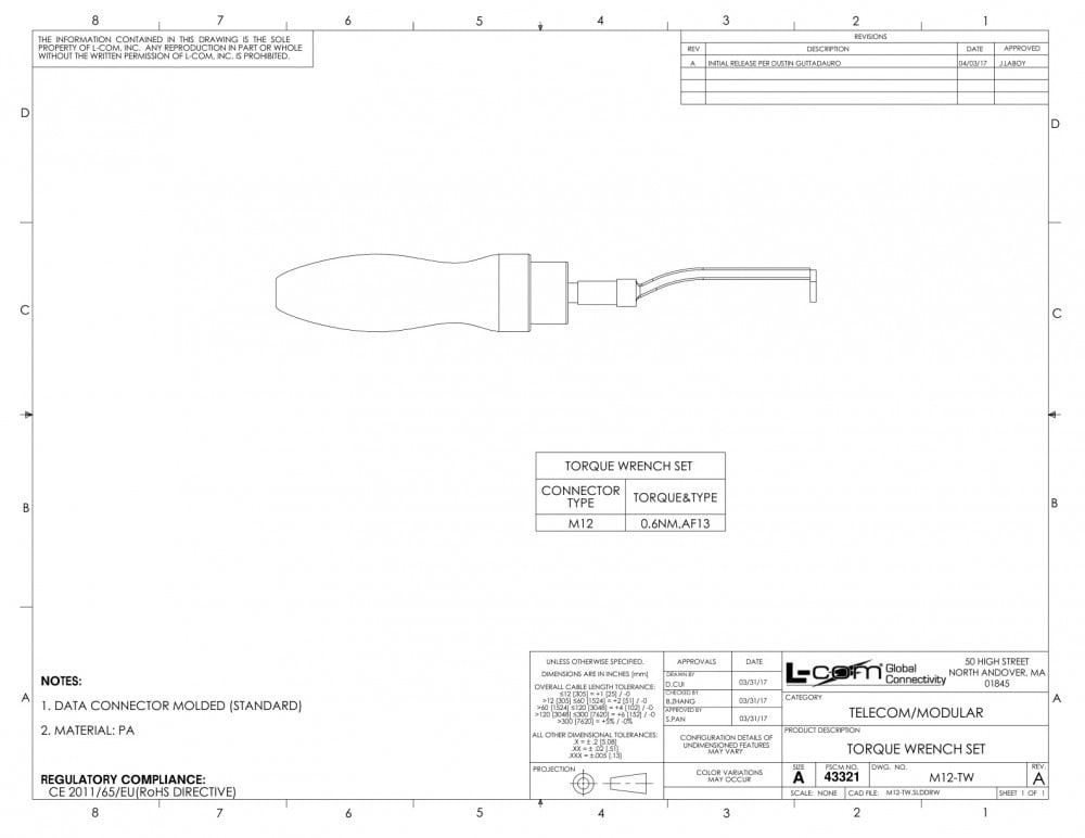L-com M12-TW technical document page