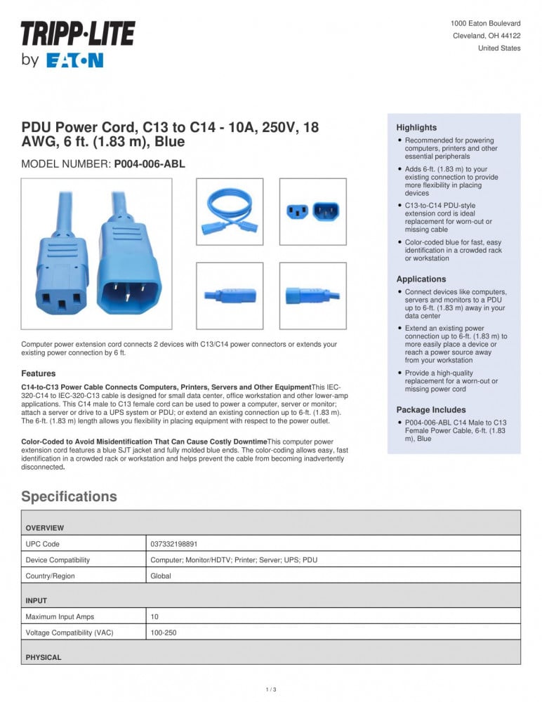 P004-006-ABL technical document page 1
