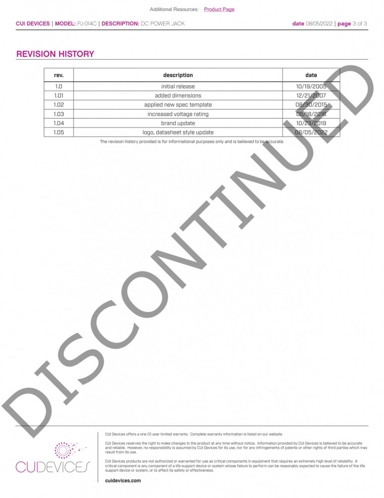 CUI PJ-014C datasheet page 3