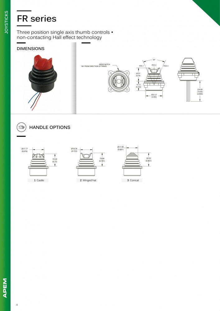 APEM FR series product documentation page 4