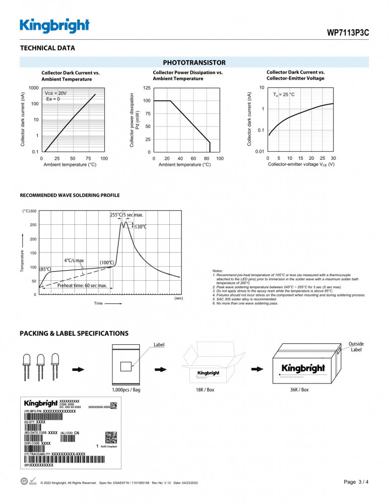 WP7113P3C datasheet page 3