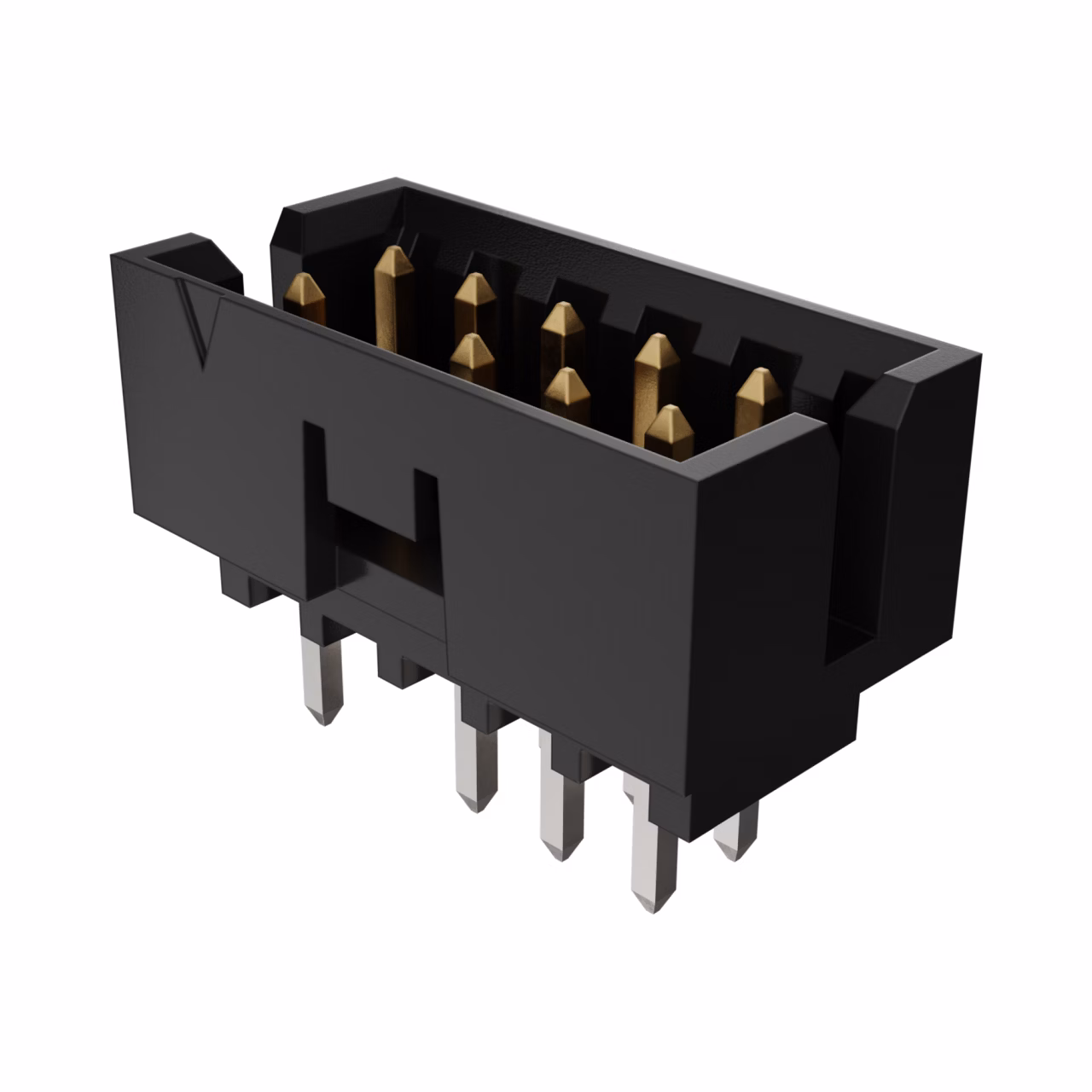2.00mm Pitch, Milli-Grid PCB Header, Dual Row, Vertical, Through Hole, Shrouded, 10 Circuits, Circuit 3 Voided, 0.76µm Gold (Au) Plating, 2.50mm Tail Length, Dual Side Slots, Center Friction Lock, Tube for sale