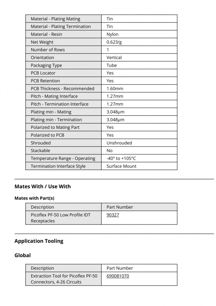 Technical document page 3 for MOLEX 908140814