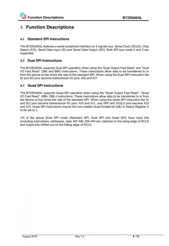 BY25Q40ALUIG(R) datasheet page 9